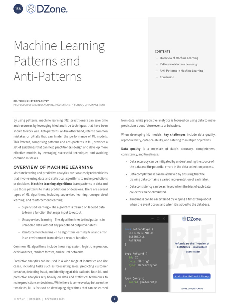 House DZ RC 158 ML Patterns 2023 | PDF | Machine Learning | Cognitive Science
