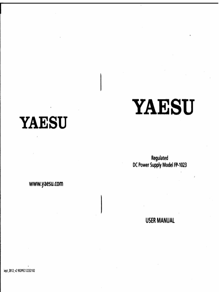 Yeasu FP-1023A User Manual | PDF | Power Supply | Rectifier