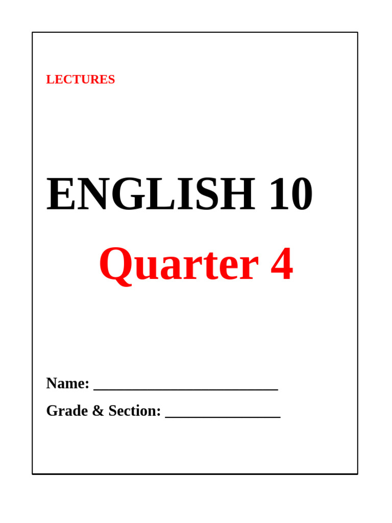 Lectures Quarter 4 Module 4.1 | PDF | Grammatical Number | Subject ...