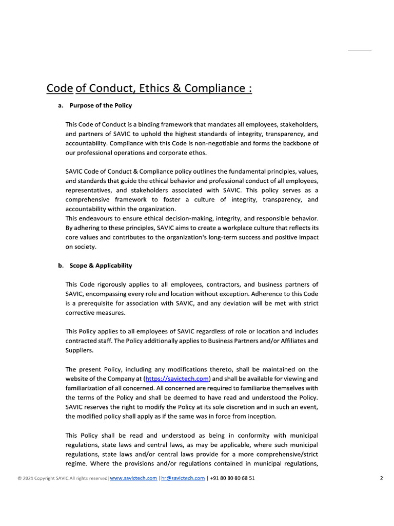 Code of Conduct | PDF