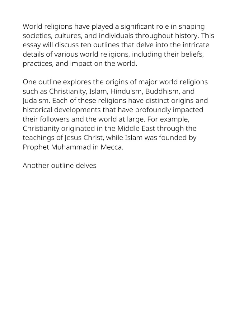 Exploring Major World Religions | PDF | Psychological Attitude ...