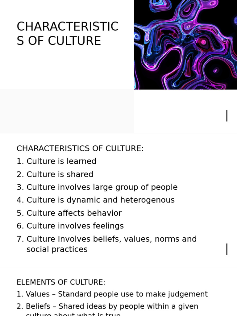 Characteristics of Culture | PDF | Knowledge | Attitude (Psychology)