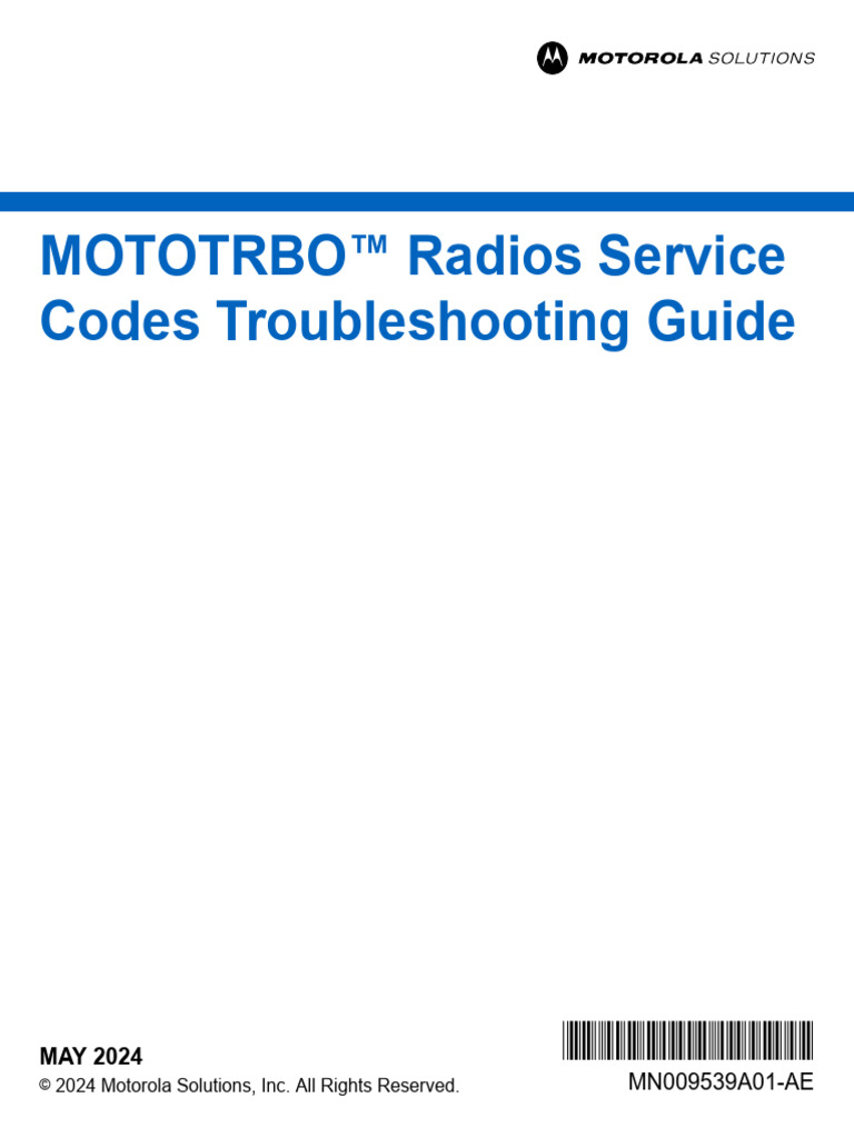 MN009539A01-AE Multilingual MOTOTRBO Radios Service Codes ...