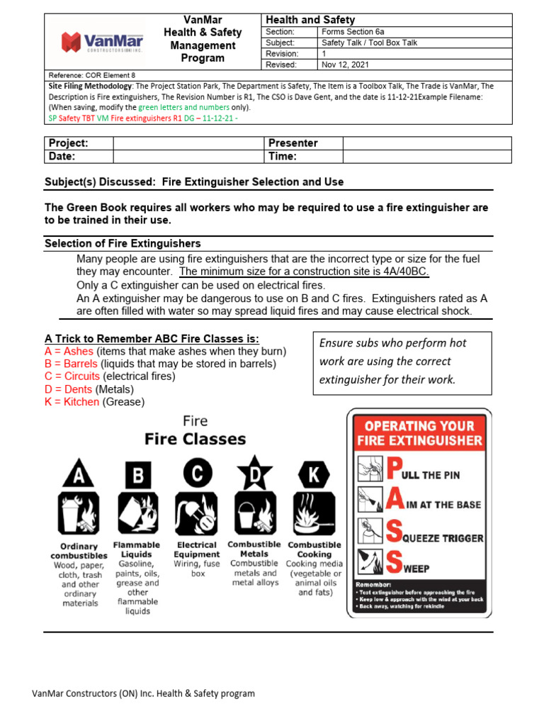 VM Safety TBT Fire extinguishers R1 DG - 11-12-21 - FILLABLE | PDF ...