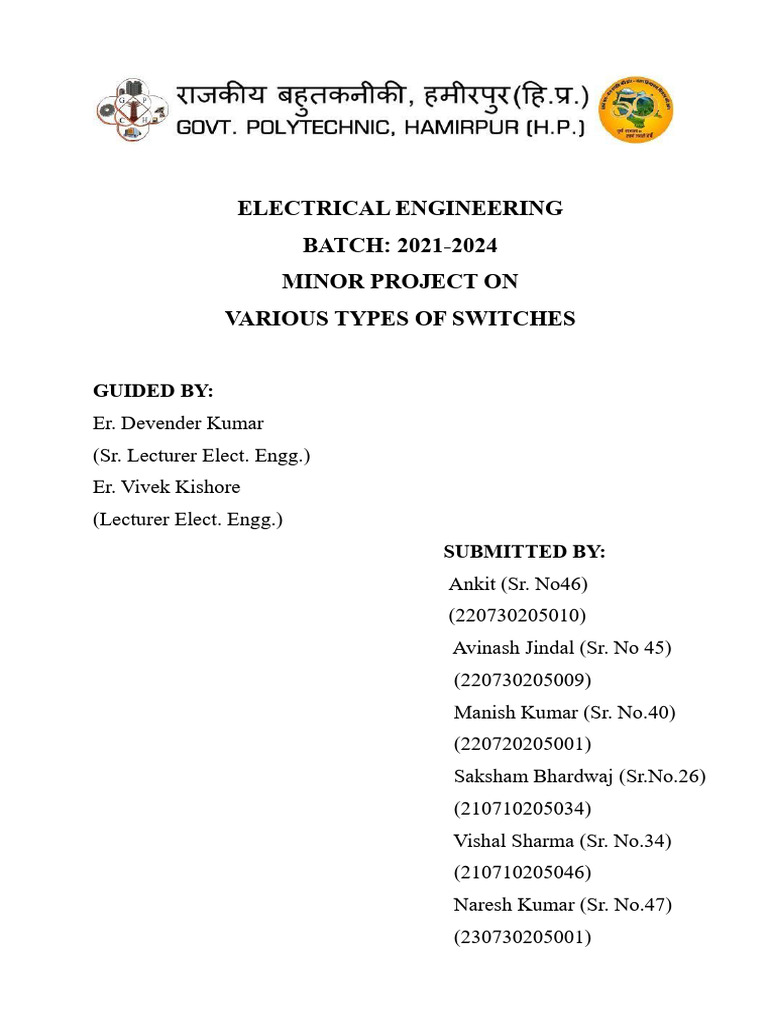 Minor Project | PDF | Electrical Connector | Ac Power Plugs And Sockets