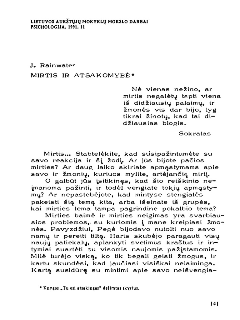 Mirtis Ir Atsakomybė | PDF