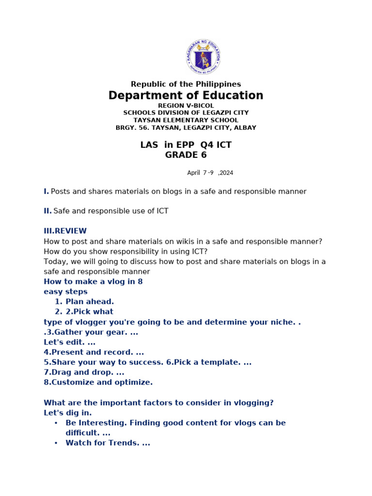 Las in Epp q4 Ict Wk3 | PDF | Social Science