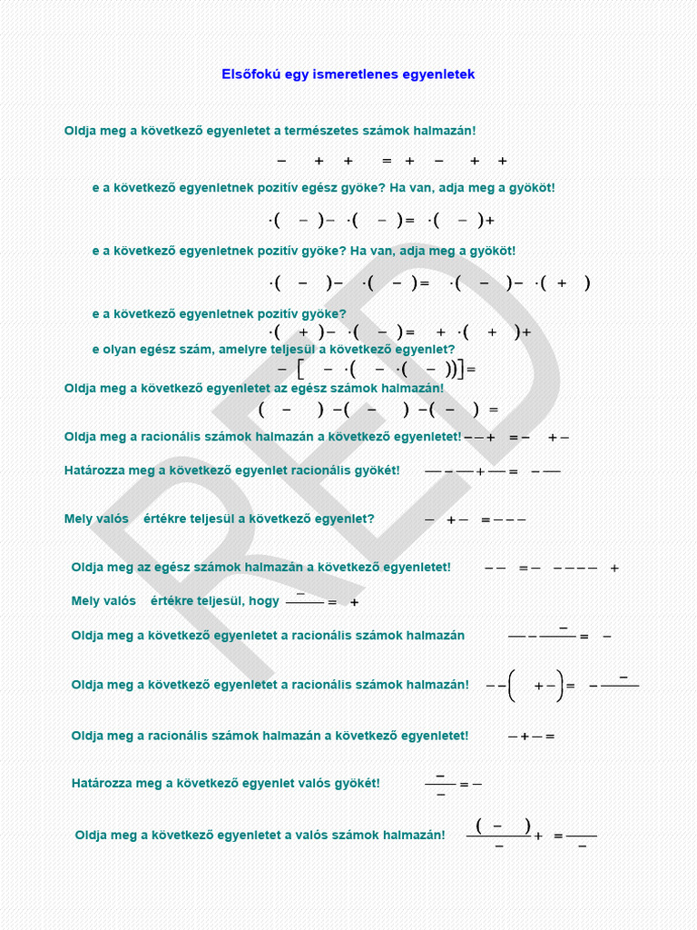 9 Elsf Egyism Egyenl | PDF