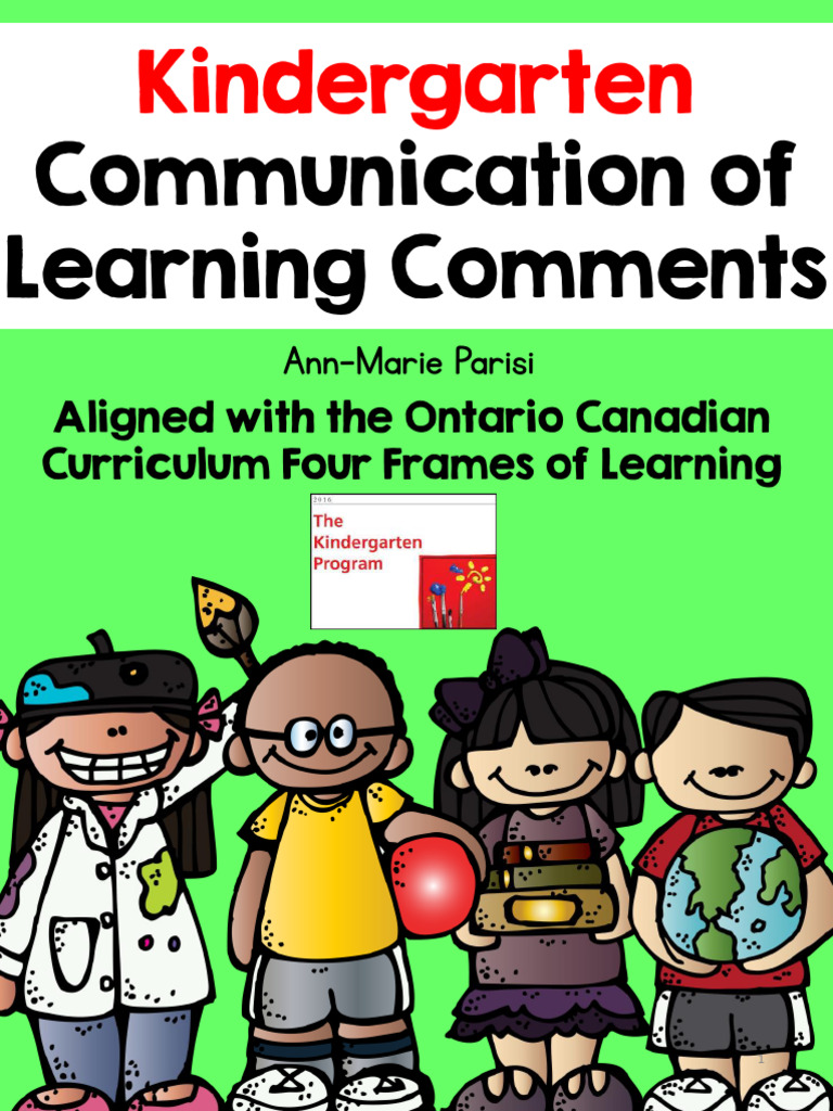 Ontario Kindergarten Learning Comments | PDF | Learning | Thought