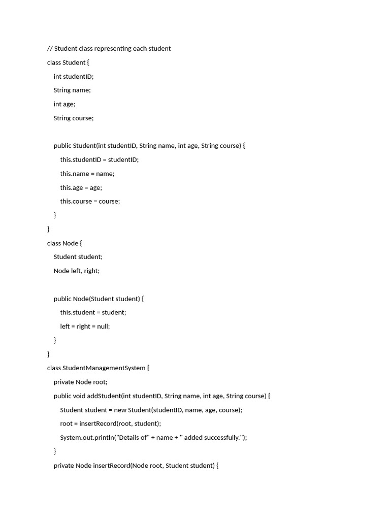 Student Management System Code | PDF | Computer Programming | Software Engineering