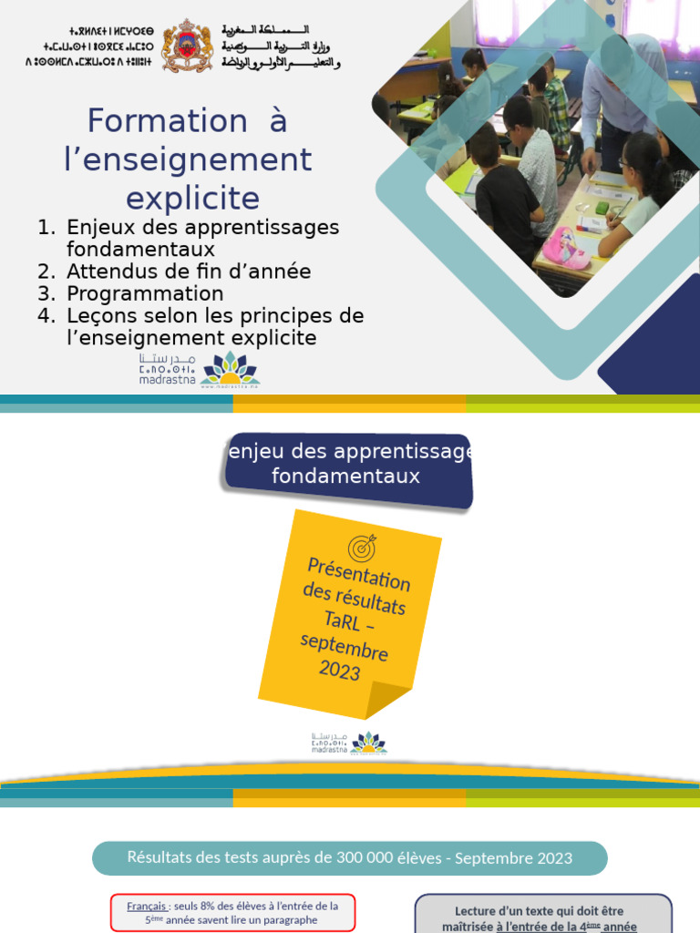 Formation À L'enseignement Explicite - VF | PDF | Apprentissage | Pédagogie