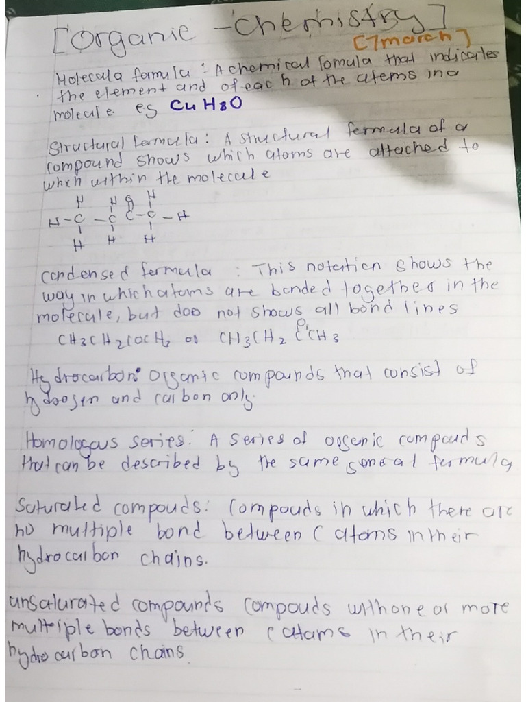 Organic Chemistry Notes For Complete Begginers | PDF