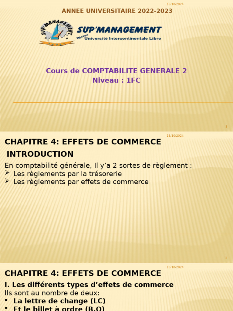 EFFets de Commerce | PDF | Effet de commerce | Finances personnelles