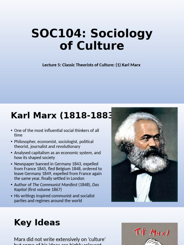 Marx's Influence on Cultural Sociology | PDF | Karl Marx | Ideologies