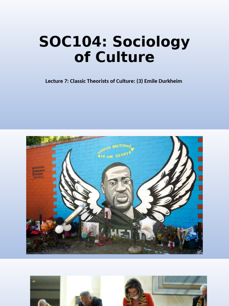Lecture 7 - Classical Theorists of Culture (3) Emile Durkheim | PDF ...