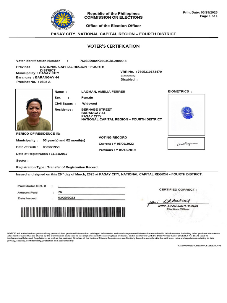 Voter | PDF | Information Privacy | Civil Rights And Liberties