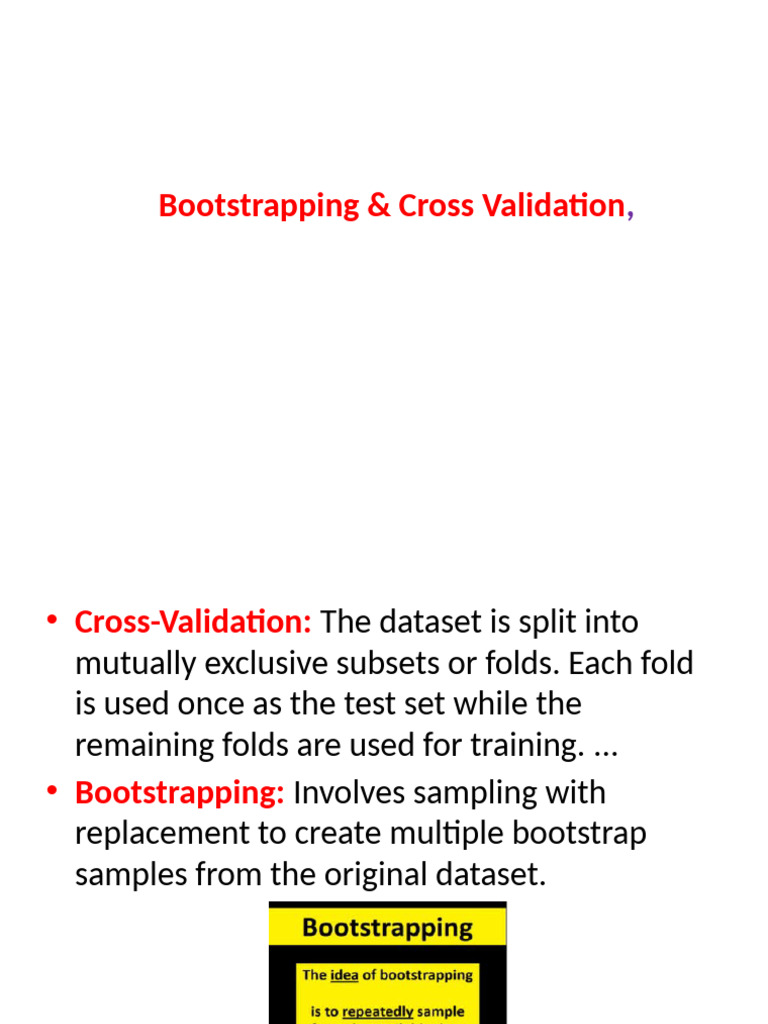 Bootstrapping & Cross Validation | PDF