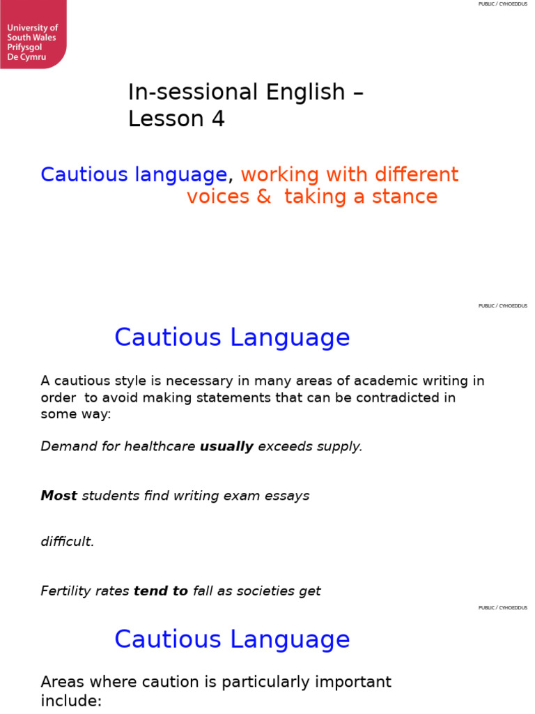 In sess4CautiousLang | PDF | Verb | Linguistics
