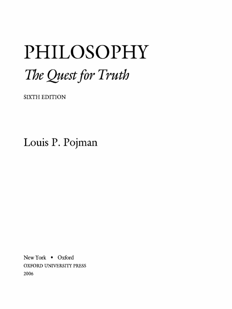 (Louis P. Pojman) Philosophy The Quest For Truth | PDF