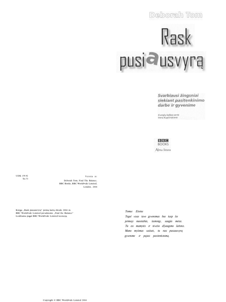 Deborah Tom. Rask Pusiausvyrą | PDF