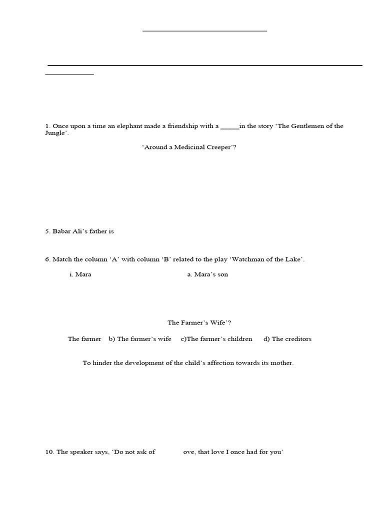 English Model QP I Puc 2023-24 | PDF | Birds