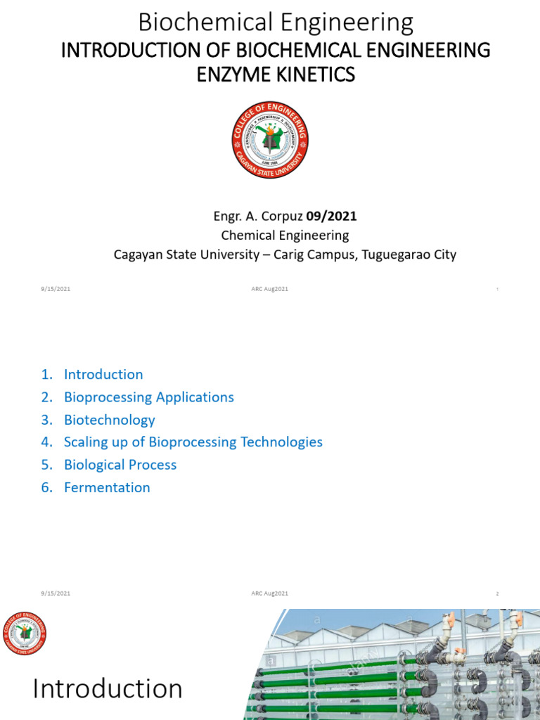 Biochemical Engineering Introduction Enzyme Kinetics | PDF | Enzyme Inhibitor | Enzyme