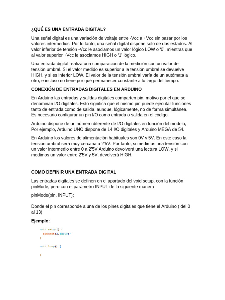 Entradas Digitales en Arduino: Guía Completa | PDF | Arduino ...