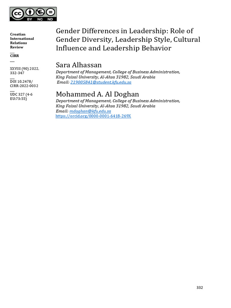 Gender Differences in Leadership | PDF | Leadership | Gender
