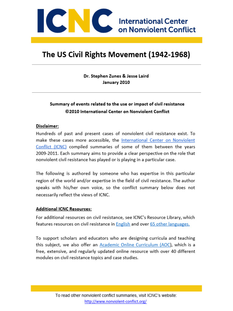 US Civil Rights Movement Overview | PDF | Student Nonviolent ...