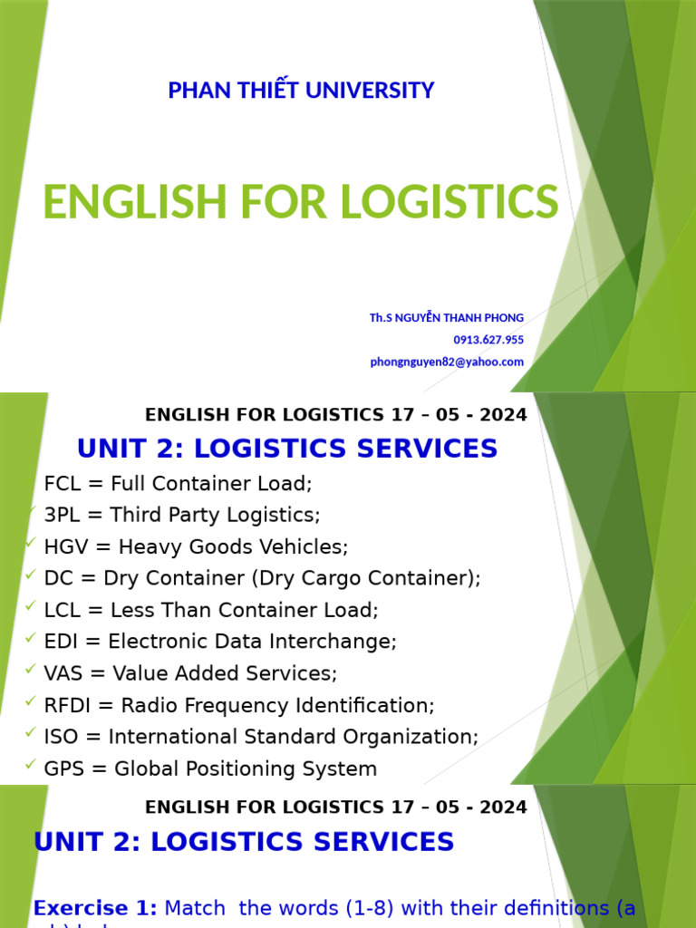 Unit 2 Logistics Services | PDF | Cargo | Logistics