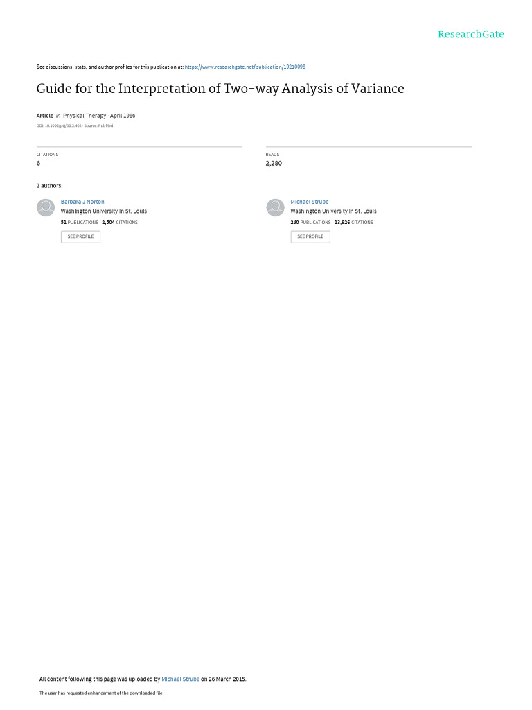 Guide for the Interpretation of Two-way Analysis o | PDF | Analysis Of ...