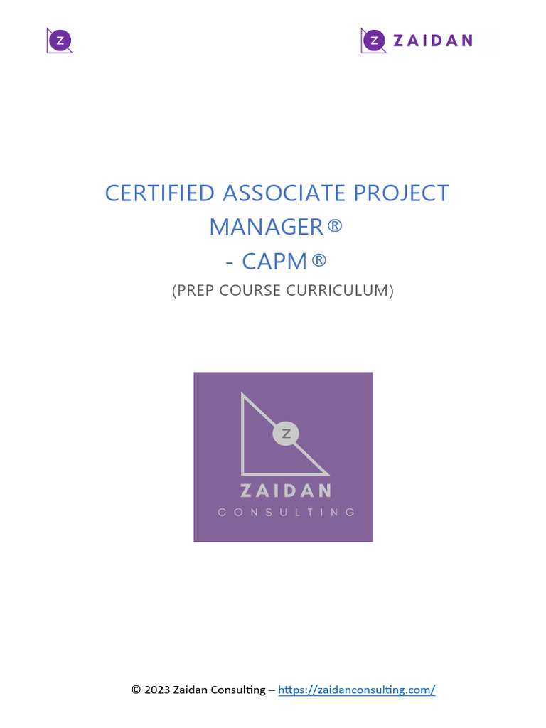 CAPM Course Outline | PDF | Career & Growth | Business