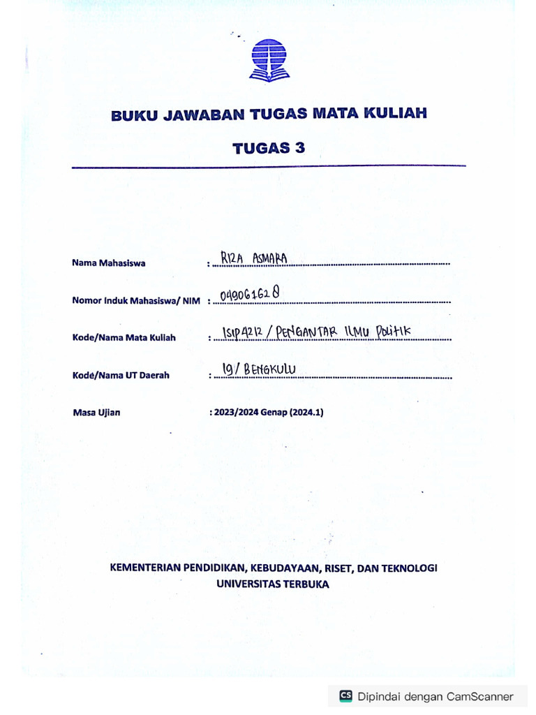 Tugas 3 ISIP 4212 Riza Asmara | PDF