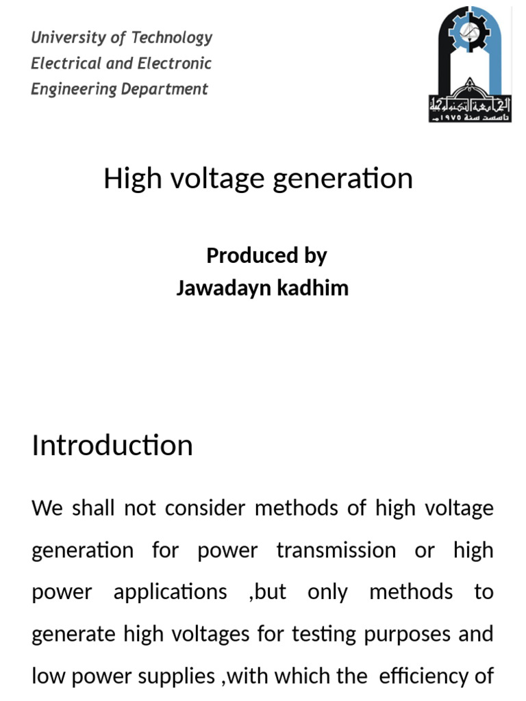 High Voltage Generation - Copy | PDF | Rectifier | Transformer