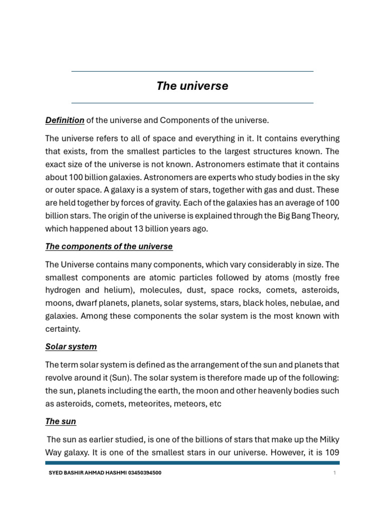 Universe-1 Geography | PDF | Stars | Planets