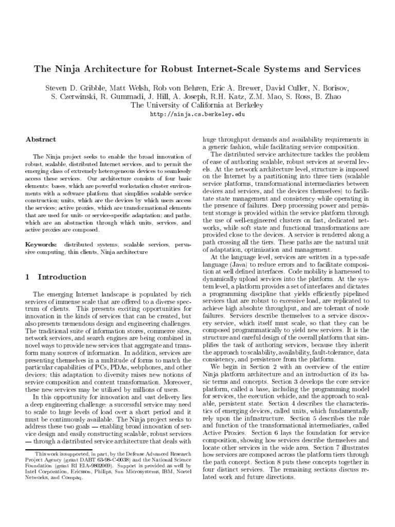 Ninja | PDF | Scalability | Computer Network