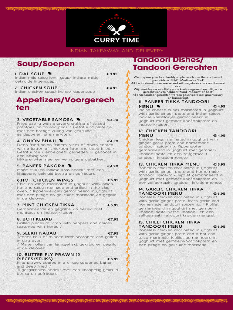Curry Time Menu | PDF