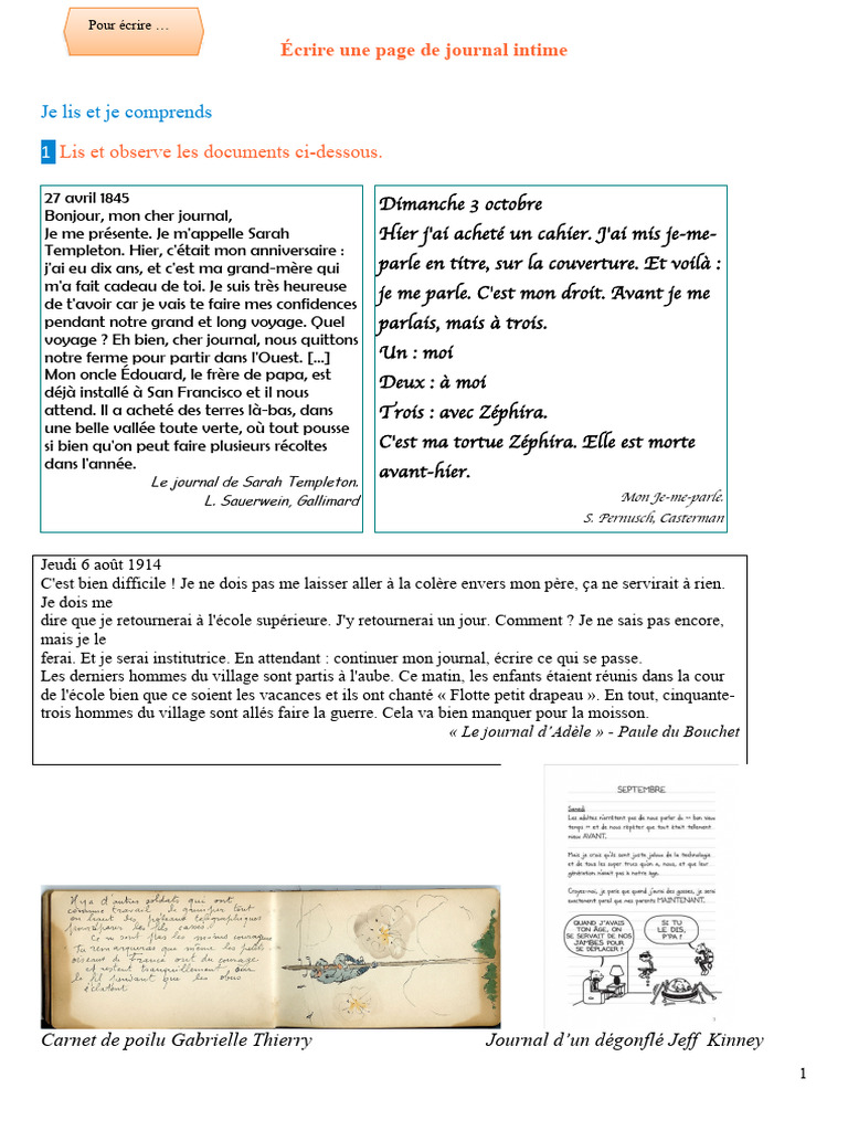 Écrire un journal intime : guide pratique | PDF | Mystère, thriller et ...