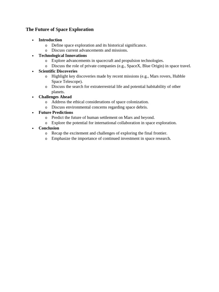 The Future of Space Exploration | PDF