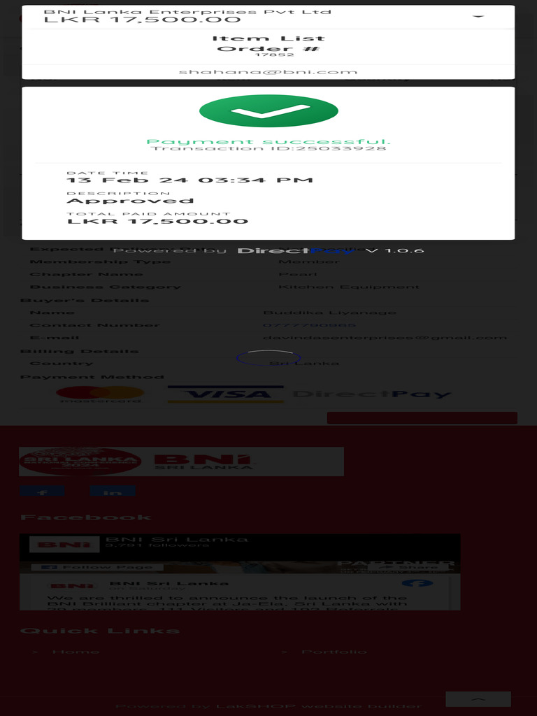 BNI Conference Ticket Purchase Invoice | PDF | Economies | Payments