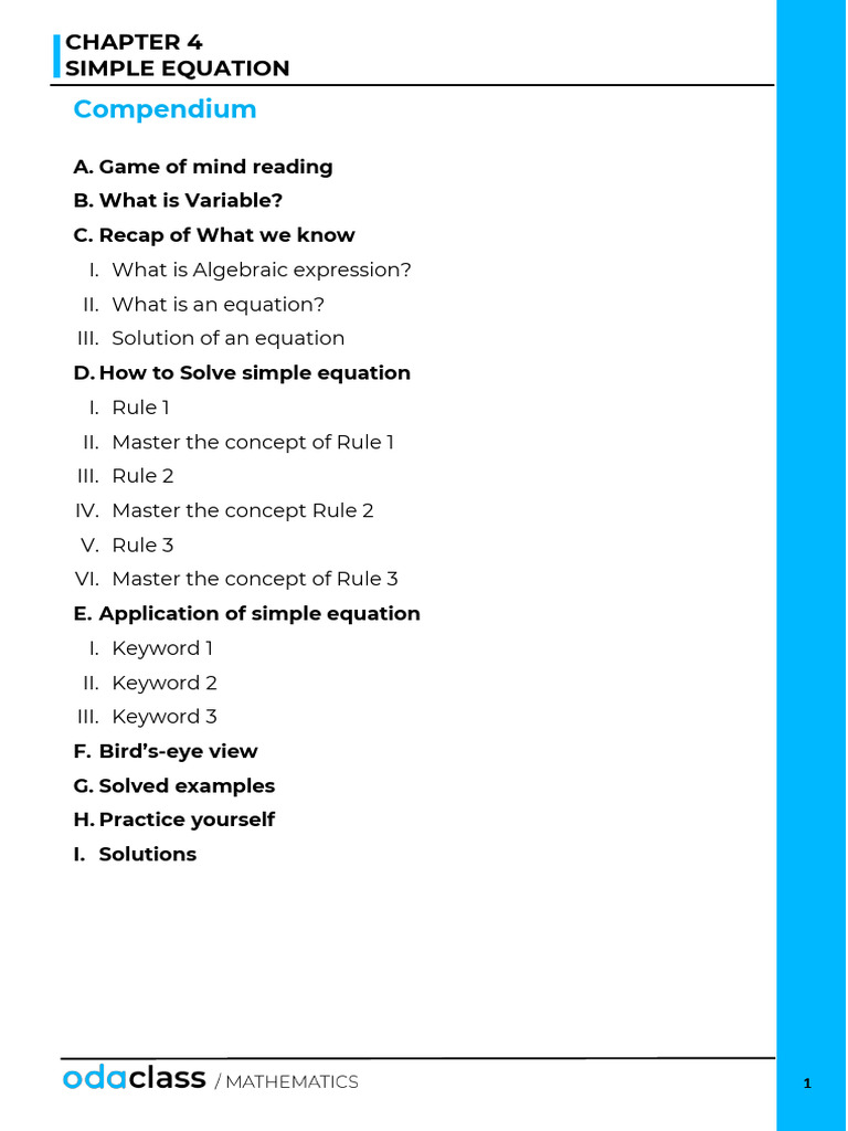 Simple Equation | PDF | Equations | Numbers