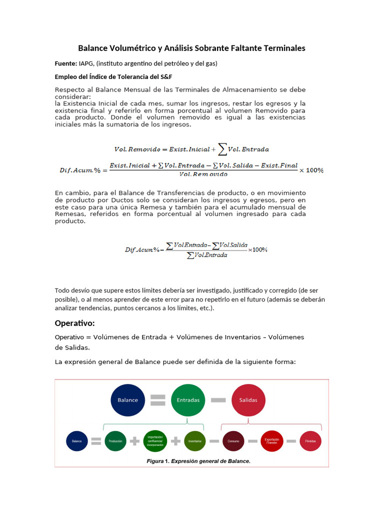 Balance Volumétrico y Análisis Sobrante Faltante Terminales | PDF ...