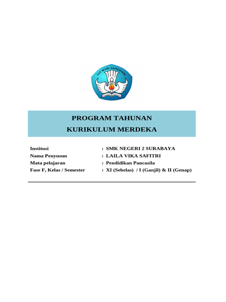 Program Tahunan Pancasila SMK 2023/2024 | PDF | Politik | Ilmu Sosial