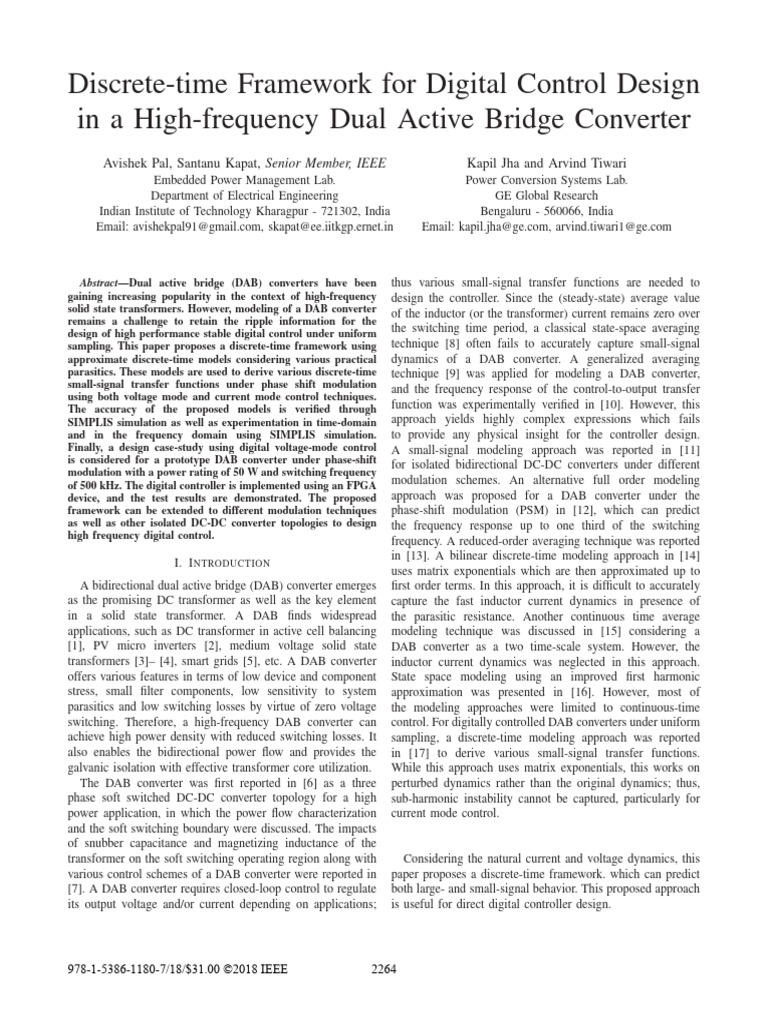 Discrete-Time Framework For Digital Control Design in A High-Frequency ...