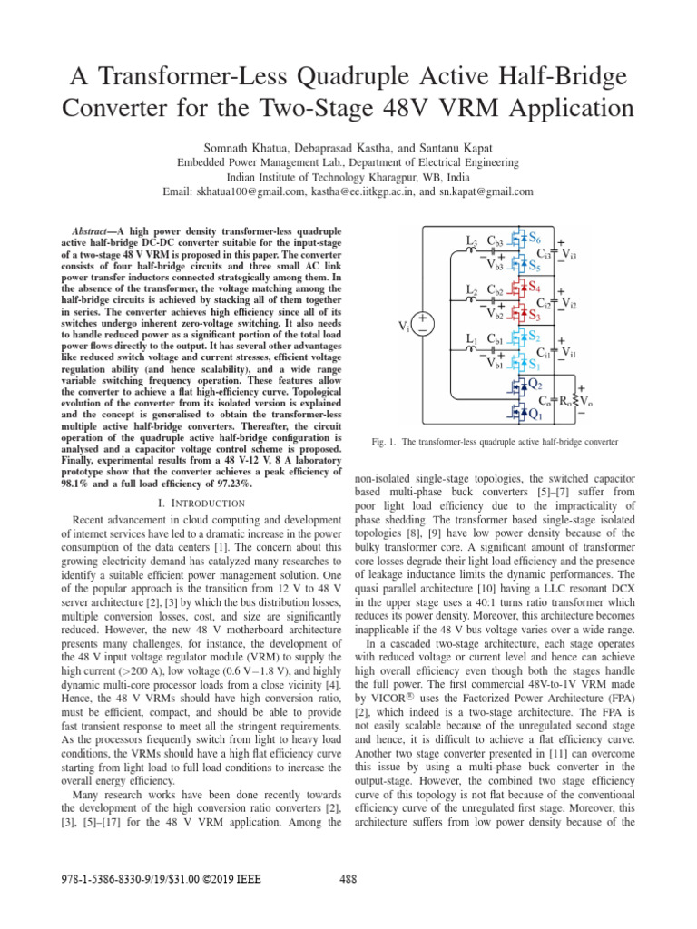 A Transformer-Less Quadruple Active Half-Bridge Converter For The Two ...