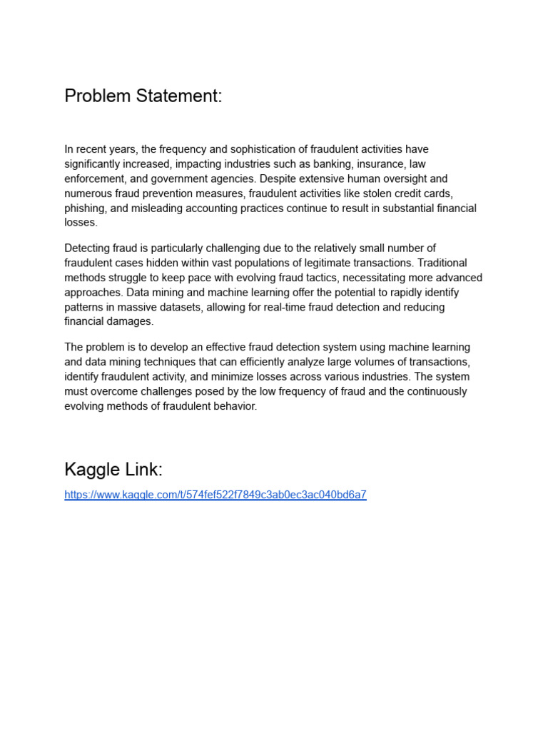 Fraud Transaction Detection Pdf Business