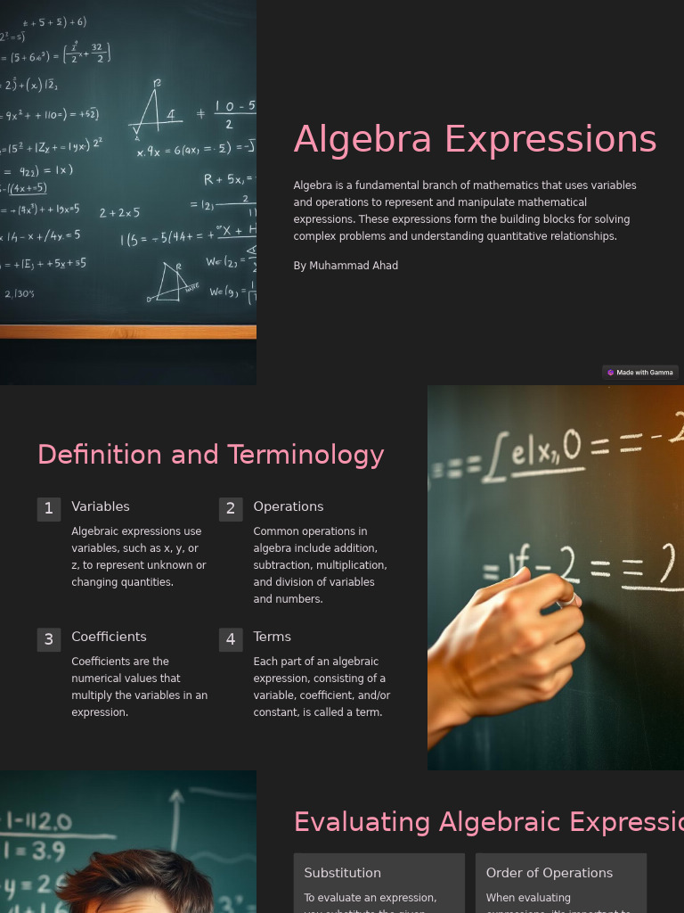 Algebra-Expressions | PDF | Algebra | Multiplication