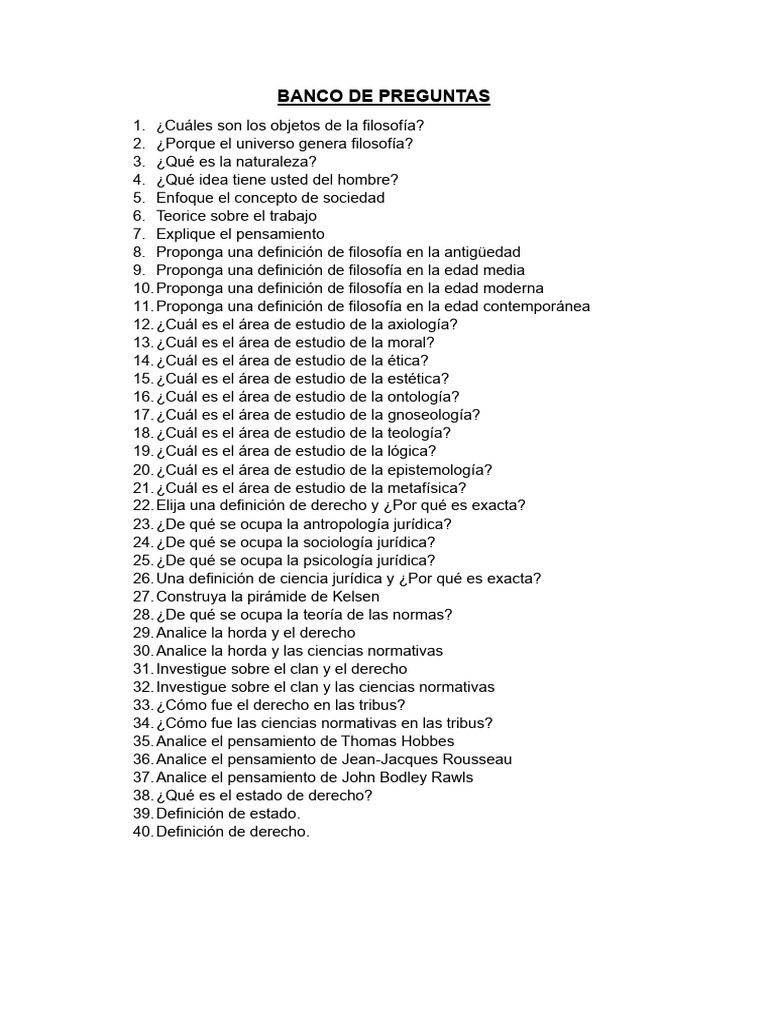 Banco de Preguntas | PDF