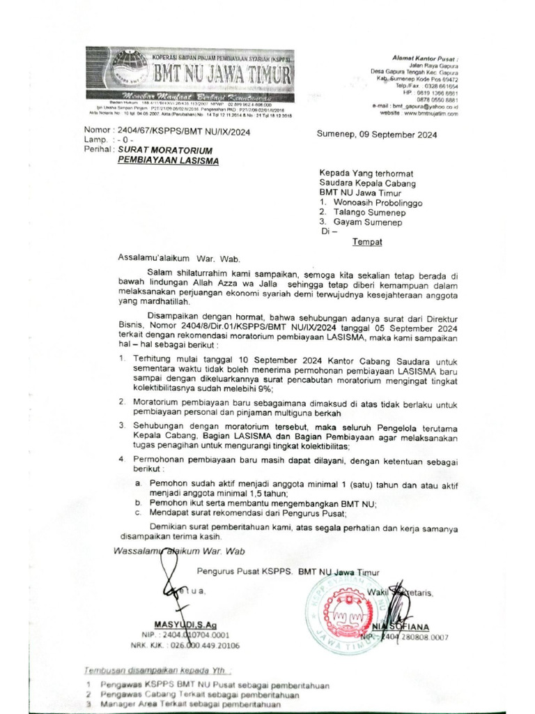 Surat Moratorium Pdf