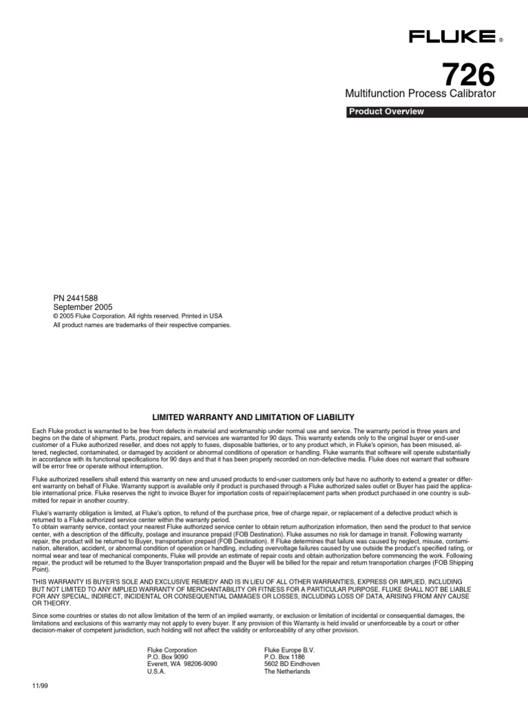 fluke 726 | PDF | Thermocouple | Electricity